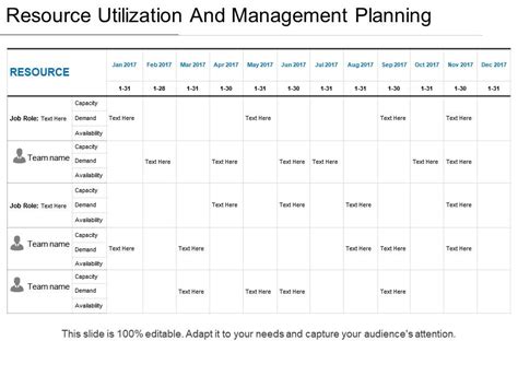 Resource Utilization And Management Planning Sample Of Ppt Graphics Presentation Background