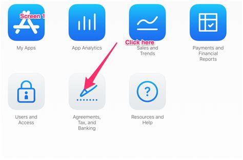 ios how does one access agreements tax and banking in appstore