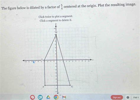 Solved The Figure Below Is Dilated By A Factor Of 54 Centered At The