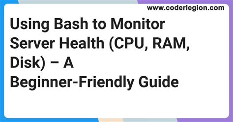 Using Bash To Monitor Server Health Cpu Ram Disk A Beginner Friendly Guide Coder Legion