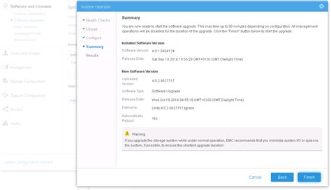 upgrading emc unity oe
