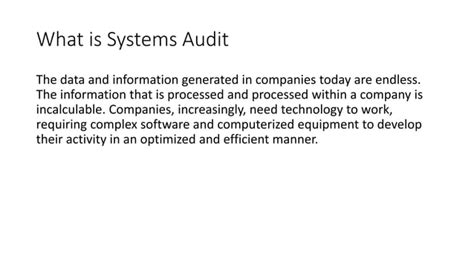 What Is System Audit And Objectives Of System Audit Pptx
