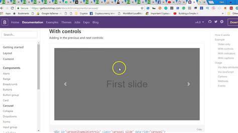 Bootstrap 4 Tutorial 43 Carousel Pagination And Progress Youtube