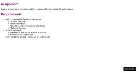 Technical Interview Codesandbox