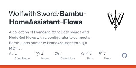 Github Wolfwithsword Bambu Homeassistant Flows A Collection Of Homeassistant Dashboards And