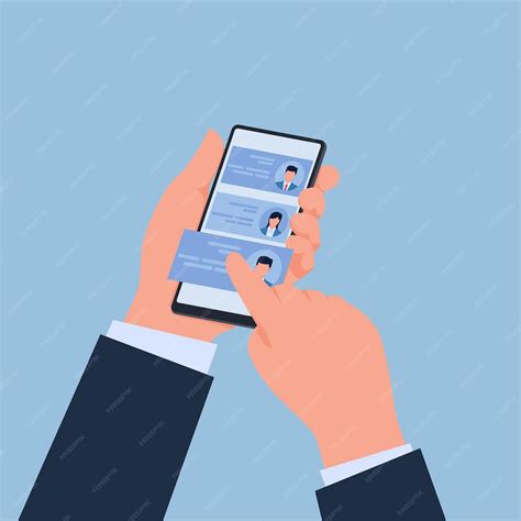 Premium Vector Hand Holding Smart Phone Selecting Potential New