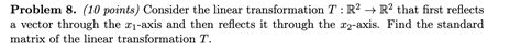 Solved Problem 8. (10 points) Consider the linear | Chegg.com