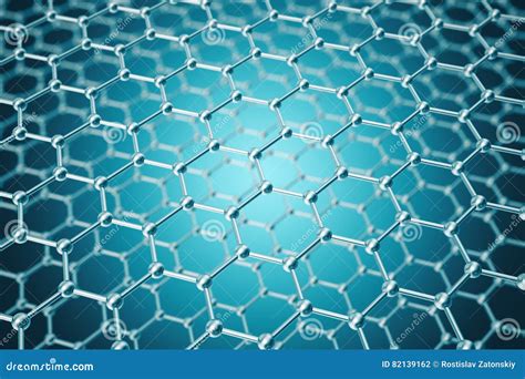 rendering abstract nanotechnology hexagonal geometric form close up