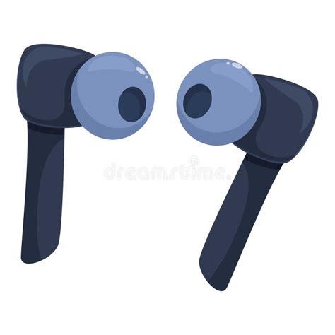 Pair Of Wireless Bluetooth Earbuds Laying On White Background Stock