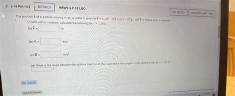 Solved In Unit Vector Notation Calculate The Following For Chegg Com