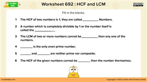 Highest Common Factor HCF Fun2Do Labs