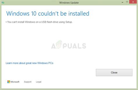 Fix You Can T Install Windows On A USB Flash Drive Using Setup Appuals Com