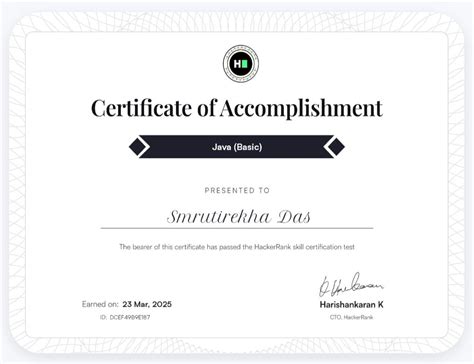 Java Hackerrankcertified Codinglife Smrutirekha D