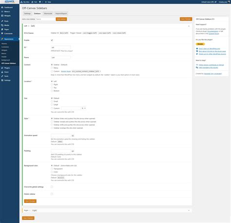 off canvas sidebars and menus slidebars wordpress plugin