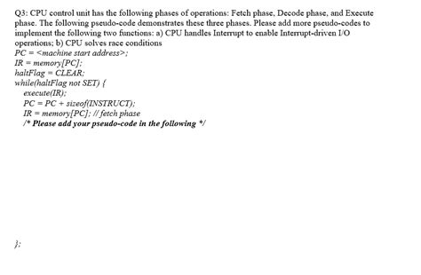 solved cpu control unit has the following phases of