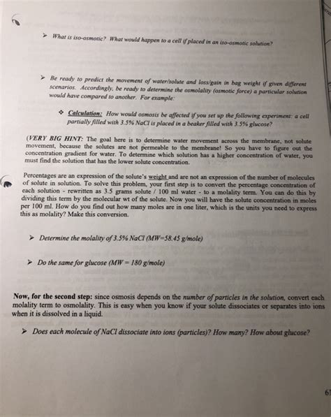 Solved What Is Iso Osmotic What Would Happen To A Cell If