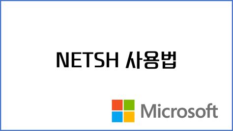 Netsh 사용법