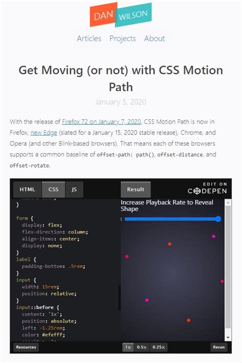 Get Moving Or Not With CSS Motion Path Css Motion Paths