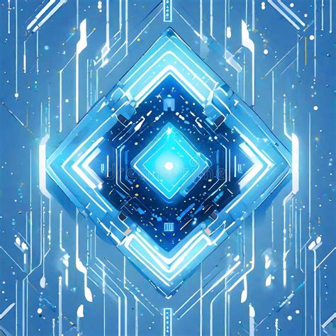abstract binary blue glow futuristic design technology chipset stock