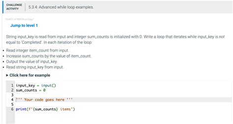 Challenge Activity 534 Advanced While Loop Studyx
