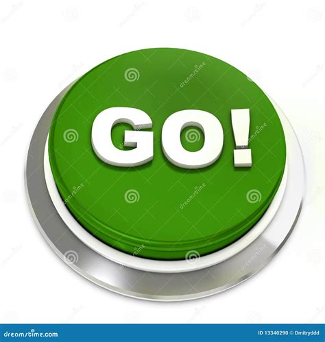 Green Button With Text Go Stock Photo Image