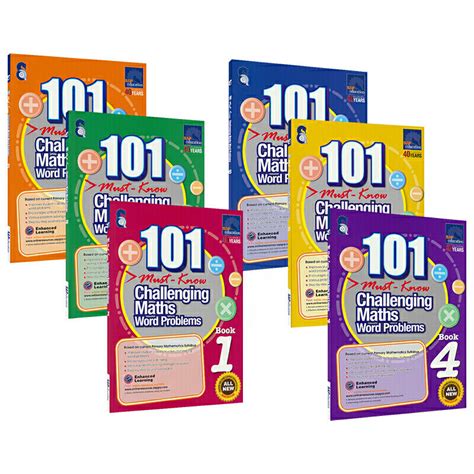 6 Books Set Sap 101 Challenging Maths Word Problems Books Singapore Primary School Grade 1 6