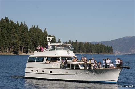 Lake Tahoe California Tour Boat Close To Shore In Emerald Bay