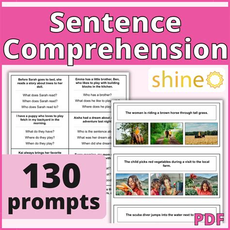 Sentence Comprehension And Language Comprehension Shine Speech Worksheets Library