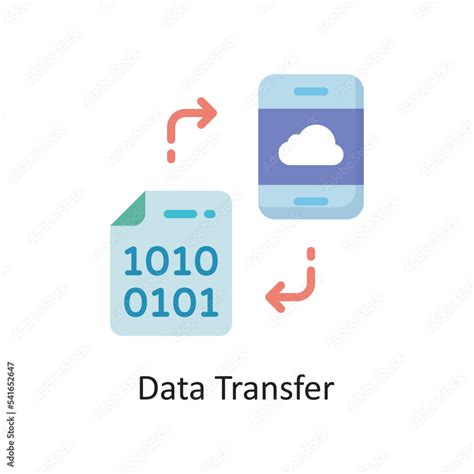 Data Transfer Vector Flat Icon Design Illustration Cloud Computing