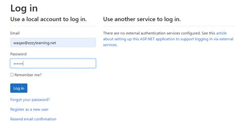 Implement Authentication Using Asp Net Core Identity