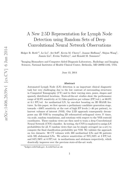 pdf a new 2 5d representation for lymph node detection using random