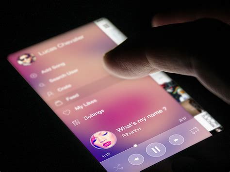 Mobile Design Inspiration IPhone Music App Sidebar Design