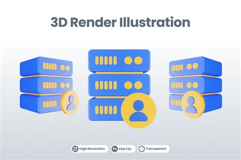 Premium Psd 3d Render Database Server Icon With People Icon Isolated