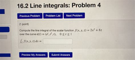 solved 16 2 line integrals problem 4 previous problem