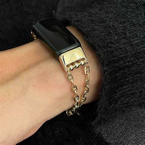 Gorgeous Women Wear Gold Fitbit Luxe Band Luxury Fitbit Luxe Etsy