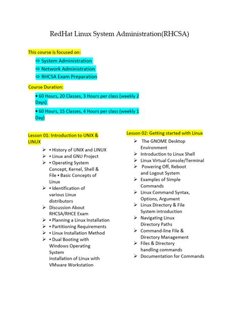 redhat linux system administration pdf linux secure shell