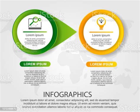 현대 벡터 일러스트 레이 션 3d 두 요소와 화살표 Infographics의 서클의 템플릿 2 단계 다이어그램 웹 디자인 프레