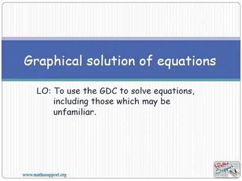 Maths IGCSE E Using GDC To Solve Unfamiliar Equations Math Support