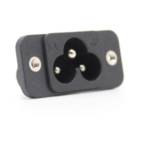 Io Audio Technologies IO C6SP 28 Connector IEC C6 Screw On Panel Mount Blade Terminals 2 8mm