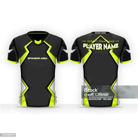 사양 축구 스포츠 E스포츠 게임용 티셔츠 저지 템플릿 게임용 의류 디자인 또는 티셔츠 블랙과 라임 그린 색 구성표