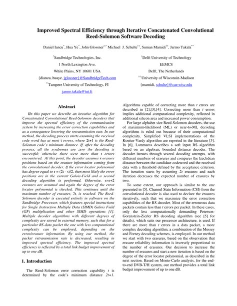 Pdf Improved Spectral Efficiency Through Iterative Concatenated