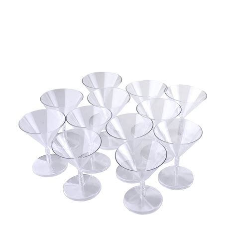Clear Plastic Martini Glasses 3 12 Inch 12 Count