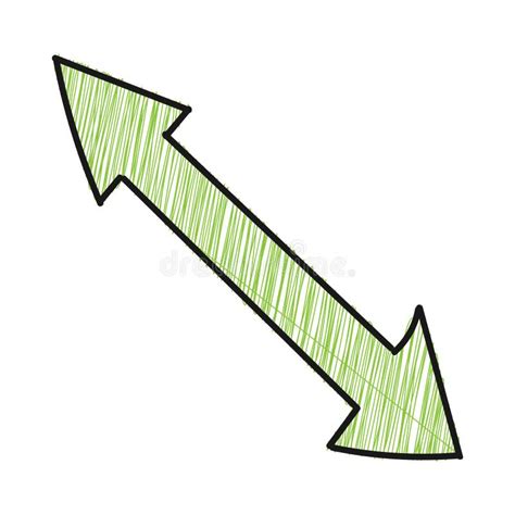 Arrow With Two Directions With Shading In The Style Of Doodle Vector Drawing For Design And