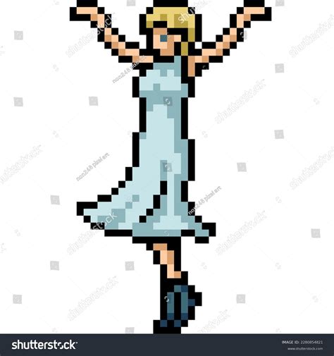 Pixel Art Woman Dress Dance Stock Vector Royalty Free Shutterstock