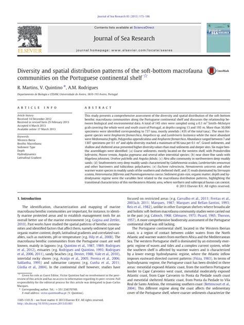 Diversity And Spatial Distribution Patterns Of The Soft Bottom