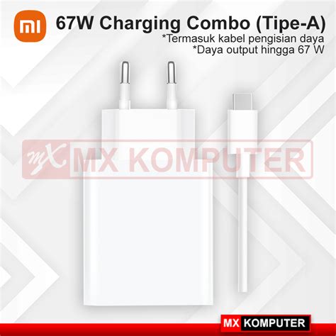 Charger Xiaomi W Charging Combo Type A Adaptor Mi Kabel Type C Mx Komputer Jogja