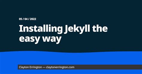 Installing Jekyll The Easy Way