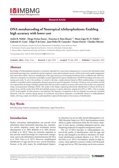 pdf dna metabarcoding of neotropical ichthyoplankton enabling high