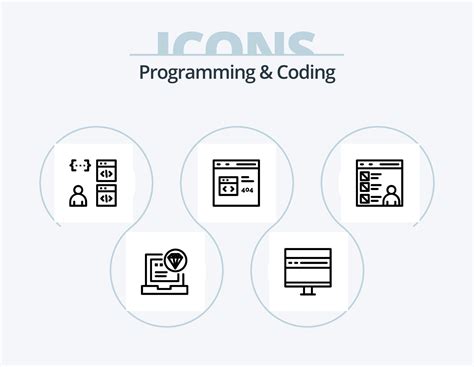Programming And Coding Line Icon Pack 5 Icon Design Coding Cloud