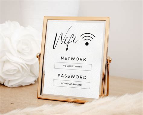 Minimlist Wifi Password Sign Template Wifi Password Sign Printable